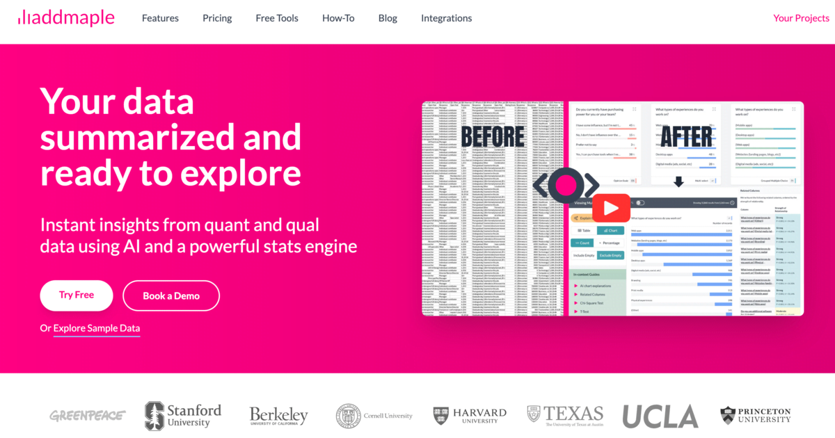 AddMaple - Your data summarized and ready to explore | AddMaple